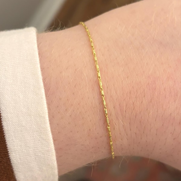 14K Gold Glitter Chain Y Drop Necklace, Flat Link Chain Y-drop Chain ...