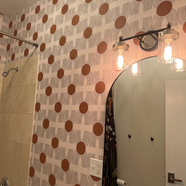 Orange Abstract Art Wallpaper Contemporary Mural Peel and Stick and ...