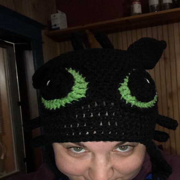 Crochet Toothless INSPIRED Beanie/ Knit Toothless Hat/ Knit Dragon Hat ...