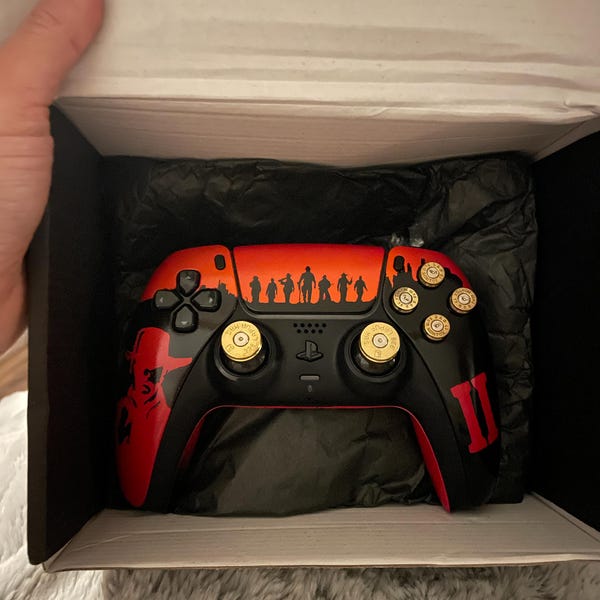 Hand Painted Playstation 5 Red Dead Redemption 2 Inspired Controller ...