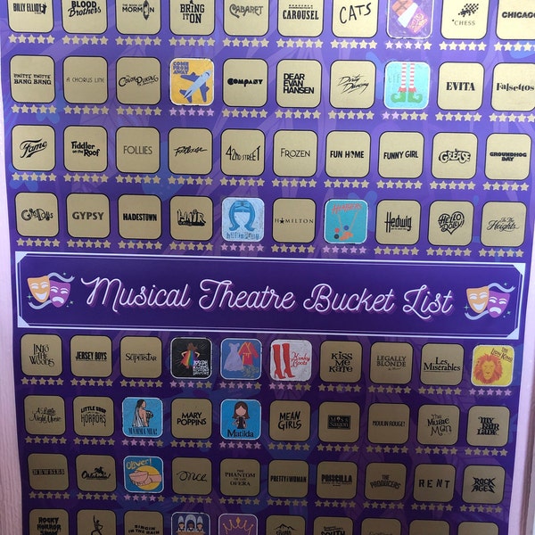 Musical Theatre Scratch off Poster - Gift for Musical Theatre Fans ...