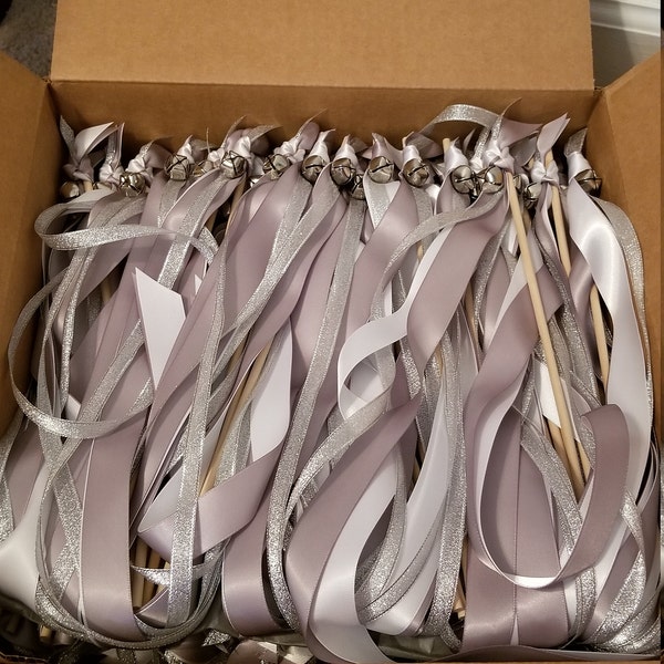 125 Ribbon Wands Send off Ideas Ceremony Exit Wedding Ribbon Favors ...