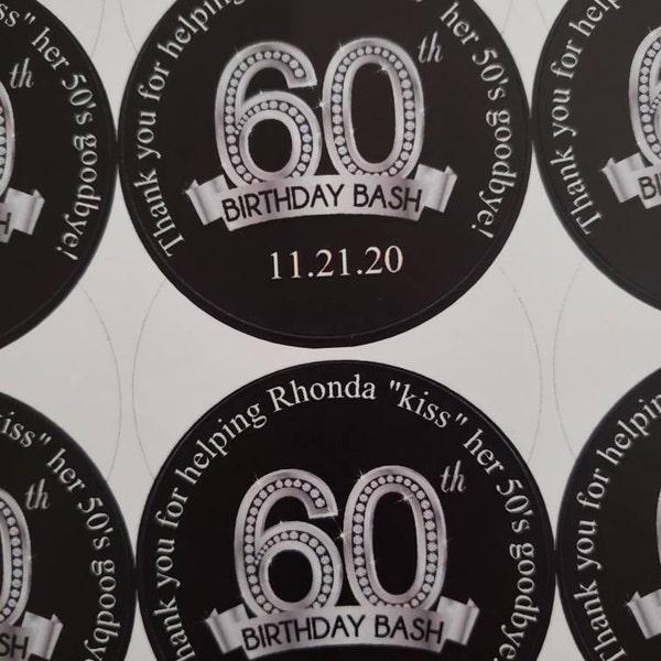 60th Birthday Stickers - Personalized Birthday Sticker - High Quality ...