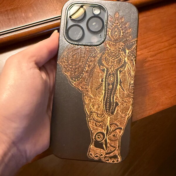 OTTOPRO Premium Cherry Wood Case - Rose - Engraved- Magsafe Wood Phone ...