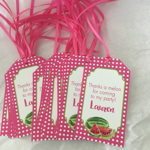 Watermelon Party Favor Tags, Thank You Tags, Party Favors, Hang Tags ...