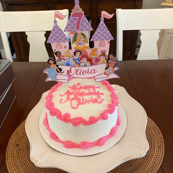 Disney Princess Cake Topper, Personalized Cake Topper,disney Princesses ...