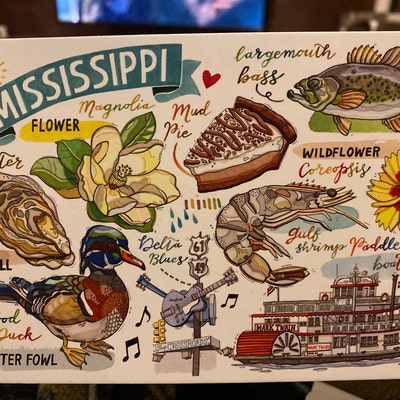 Mississippi State Postcard. - Etsy