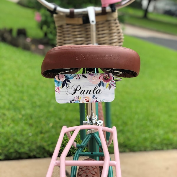 Custom License Plate Floral Bike License Plate Personalized Bike Tag ...