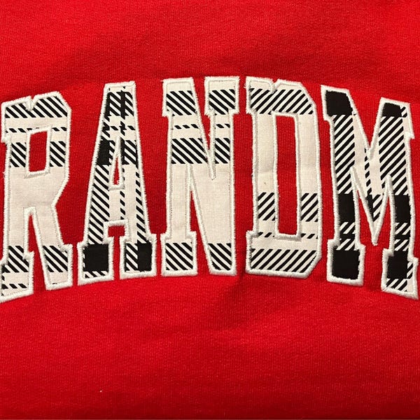 Chenille Yarn Script Font Applique Embroidery Seven Sizes 2, 3, 4, 5, 6 ...