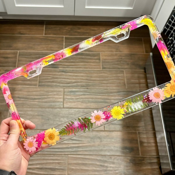 Rose Gold Holographic License Plate Frame | Holographic License Plate ...