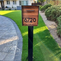 Modern House Numbers Letters Red Oak Aluminum Mailbox Numbers Home ...