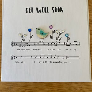 Get Well Soon Music Notes Card (personalisation Available) - Etsy UK