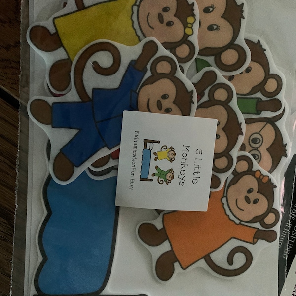 Five Little Monkeys Felt Board Story: Speech Therapy Toy - Etsy