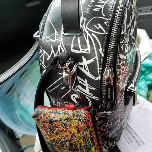 Multicolor Bag Red Cross Body Bag Abstract Pattern Shoulder Bag Red ...