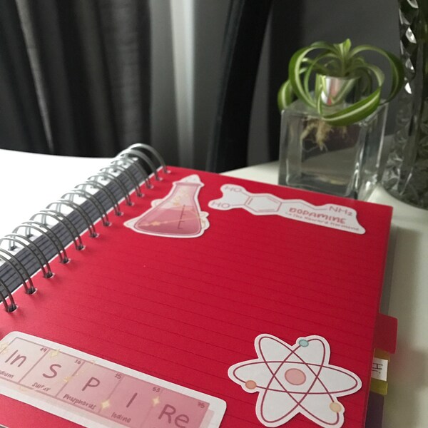 Pink Science Sticker Set | Cute, Nerdy & Aesthetic Stickers for Science ...