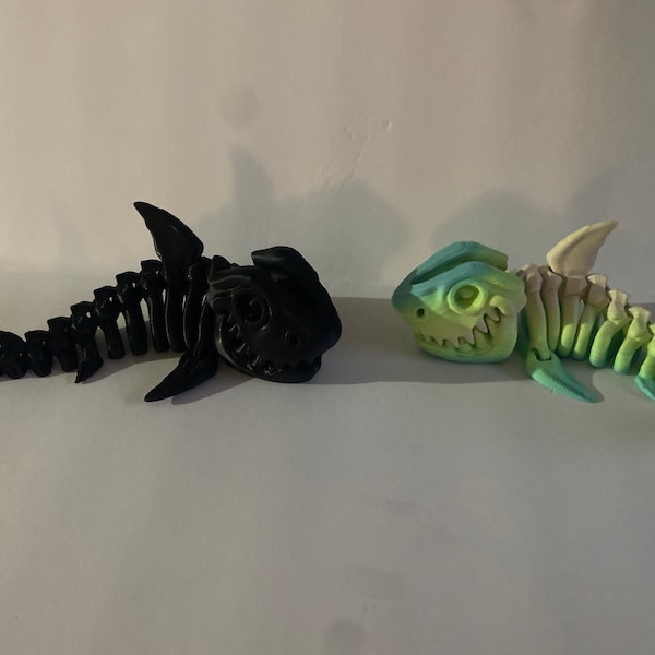 Flexi Factory Print-in-place Skeleton Shark 3D STL and 3MF Files for ...