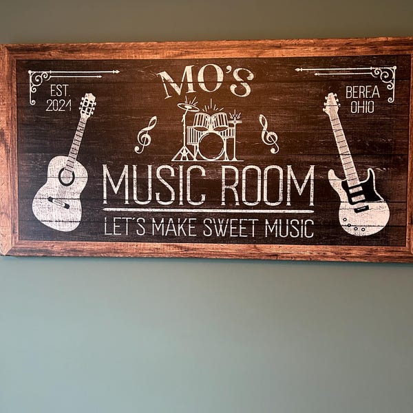 Personalized Music Room Sign, Custom Music Studio Signs, Gifts for Him ...