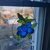 Blueberry Blue Suncatcher. Stained Glass Home Decor Panel - Etsy