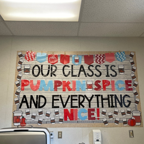 Pumpkin Spice Bulletin Board | Pumpkin Latte Bulletin Board | Digital ...