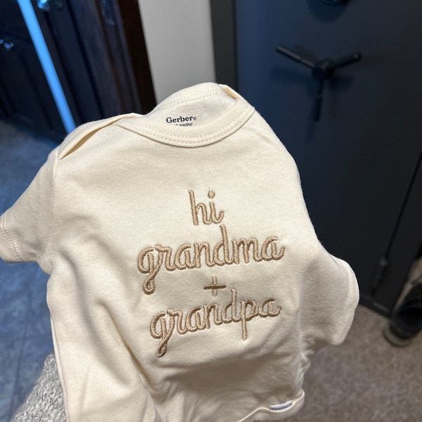 Embroidered Hi Grandma and Grandpa ONESIES® Brand, Hello Grandma ...