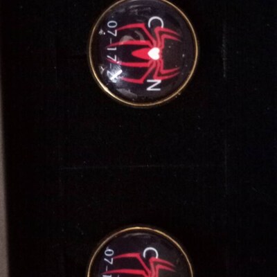 Black Spiderman Cufflinks Mens Superhero Comic Geek Nerd Cufflinks for ...