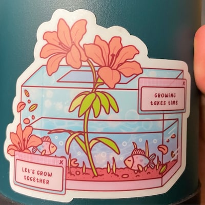 Fish Tank Cute Aesthetic Vinyl Sticker - Etsy