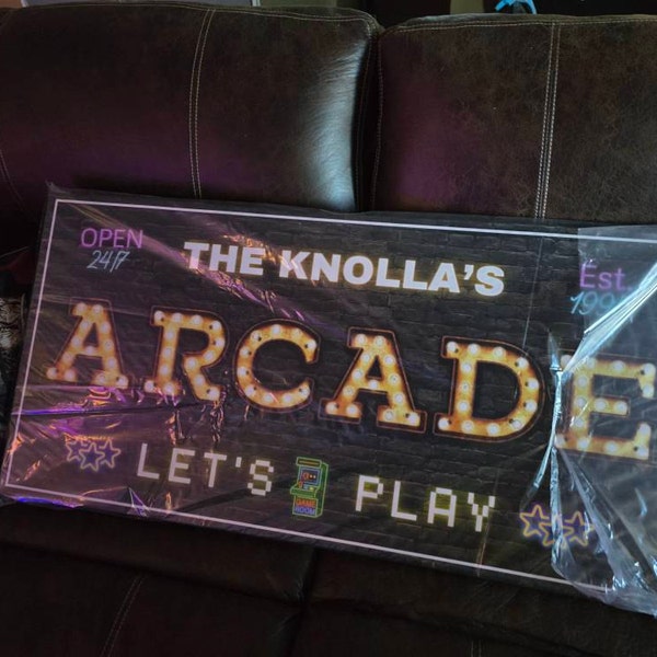 Game Room Sign, Custom Arcade Decor, Personalized Billiards Wall Art ...