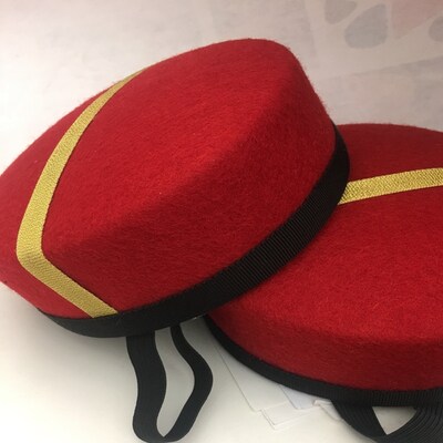 Pillbox Hat in Red Classic Cigarette Girl or Usher or Bellhop With Your ...