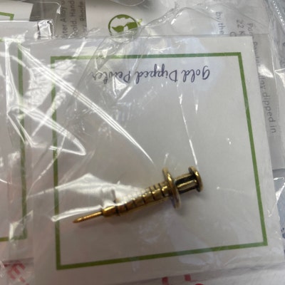 Syringe Gold Dipped Pewter Lapel Pin CC427G Medical and Hospital White ...