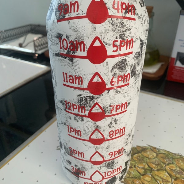 Custom Water Timeline Vinyl Decal Sticker | Daily Water Tracker Sticker ...