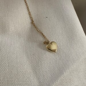 14KT Gold Mini Heart Charm Yellow Gold Puffed Heart Charm Real Gold ...