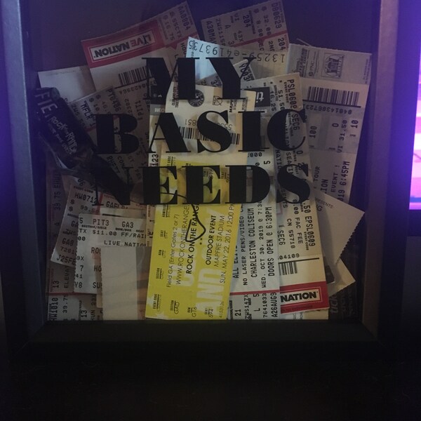 TICKETS, Ticket Stub Box, 8x8, Shadow Box, Ticket Holder Box ...