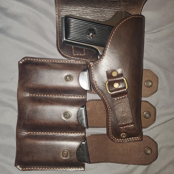 Colt 1911 Custom Made Leather Shoulder Spider Holster | Vintage Look ...
