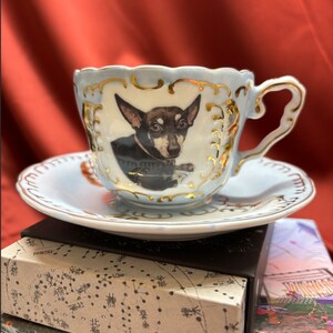 Gorgeous Black and Gold Tea Set, Bat, Cat, Crow and Moth Design ...