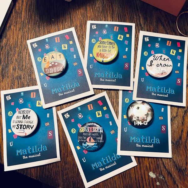Matilda the Musical Quiet Inspired Pinback, Button, Badge, Magnet ...