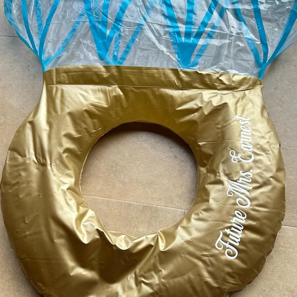 Custom Pool Float Bachelorette Pool Float Personalized White Heart Pool ...