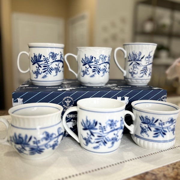 6 X Zwiebelmuster Original Bohemia Blue Onion Coffee or Tee Mug ...