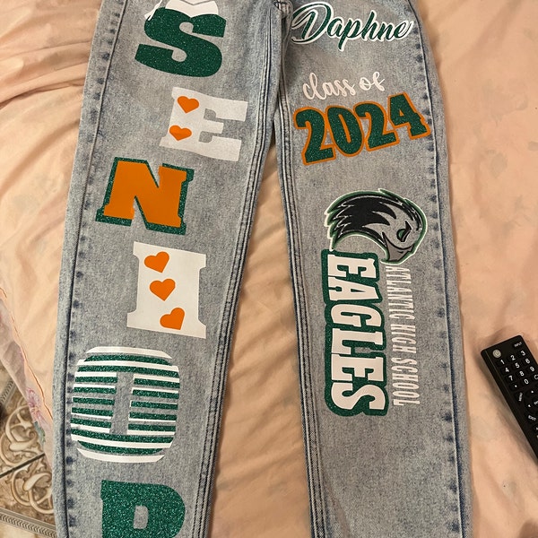 Customized Senior Jeans | Senior Jeans| Class of 2026 Jeans ...