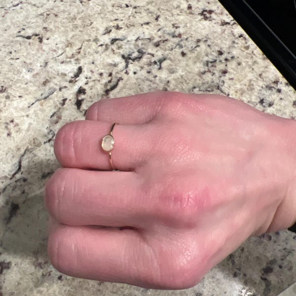 Natural Rainbow Moonstone Ring, Oval Ring, Dainty Ring, Everyday Wear ...