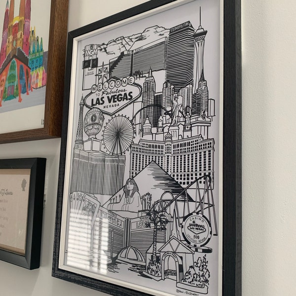 Blackpool Landmark Illustration Print. Blackpool Skyline, Blackpool ...