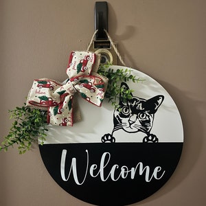 Pet Welcome Sign/ Pet Door Sign/ Dog Door Sign/pet Portrait Wreath/ Dog ...