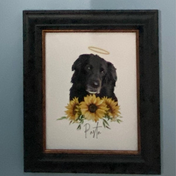 Custom Watercolor Pet Portrait | Dog Memorial Art | Personalized Pet ...