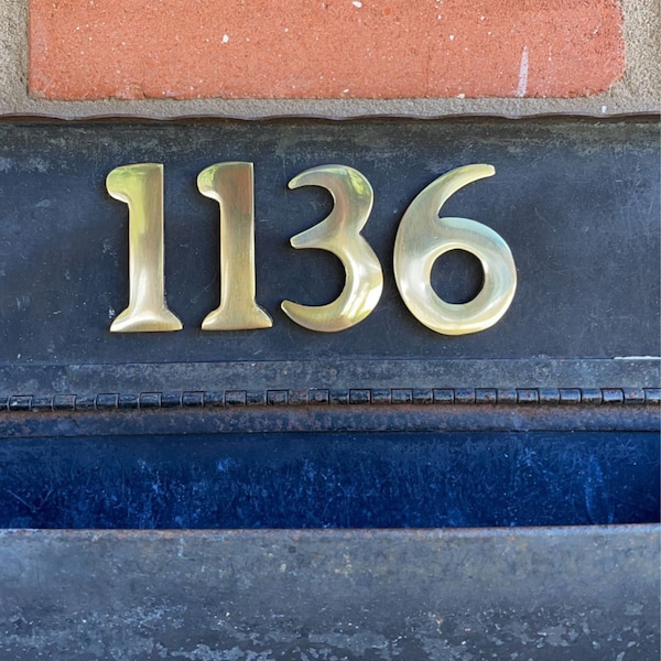 2 Inch Brass Mailbox Numbers 0-9 – Self Adhesive Floating Numbers ...