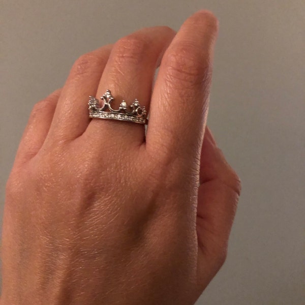 The Quinn. Sterling Silver 925 Queen Crown Ring - Etsy