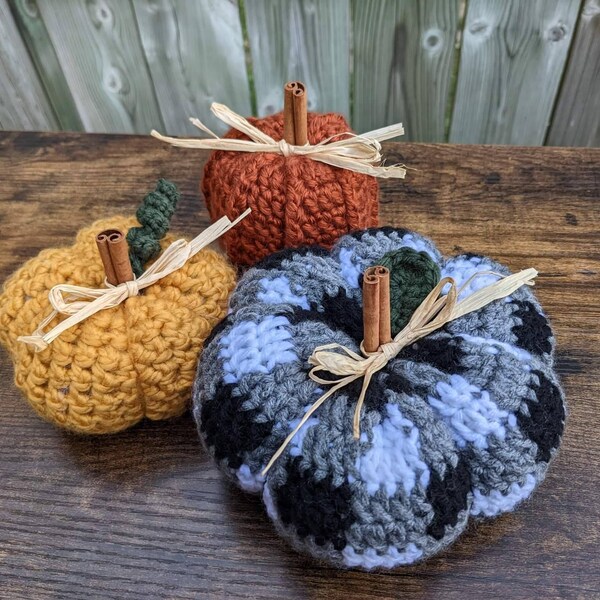 PDF Crochet Pattern for THREE Rustic Pumpkins - Etsy