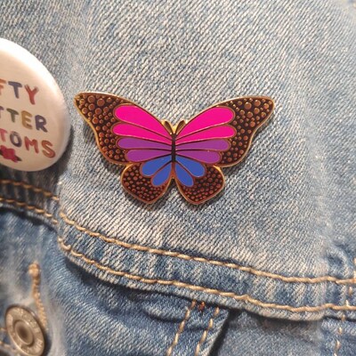 Bi Pride Butterfly Pin 25% to Charity Queer-owned Business LGBTQ2SIA ...