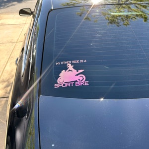 Lady Biker Riding Vinyl Decal - Etsy