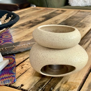 Handmade Ceramic Oil Burner for Essential Oils and Wax Melts Sandy ...