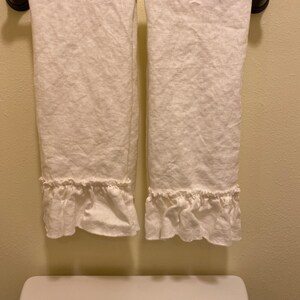 PAIR Dish Towels, Linen Ruffled Tea Towels, Ruffled Each End, Set of 2 ...