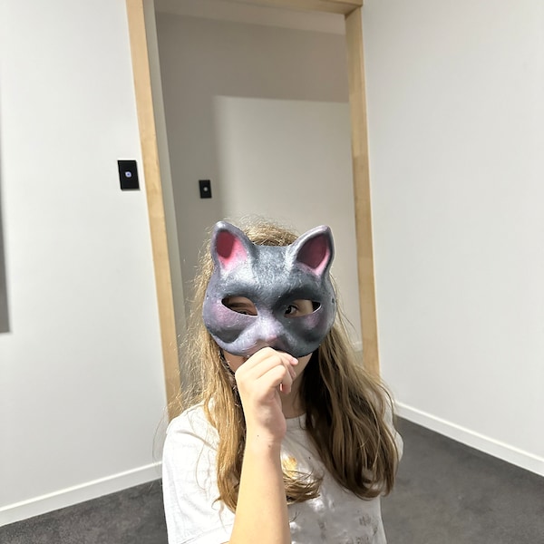 Two Blank Paper Mache Cat Masks, Therian Cat Fox Mask DIY Pack of 2 ...